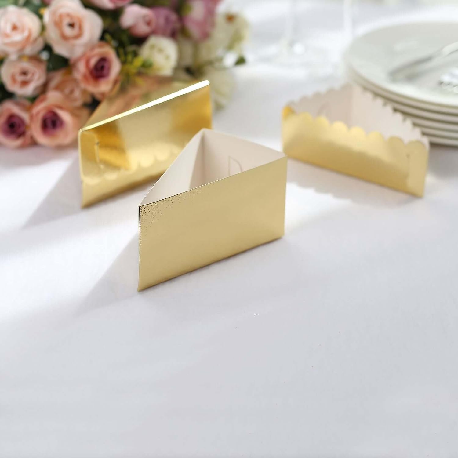 Amazon.com: Efavormart 10 Pack | 4"X2.5" Gold Single Slice Triangular ...