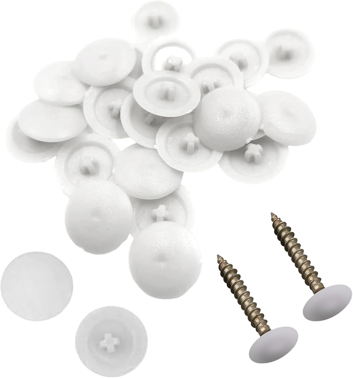 Nzexlyva White Plastic Screw Covers, 200 Pcs, 12mm, Round, Fits Most ...