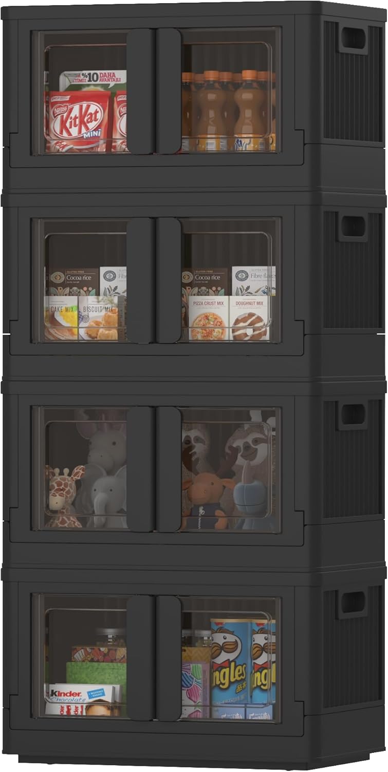 FLEXISPOT 72L*4 Storage Boxes with Lids, Foldable Plastic Containers ...