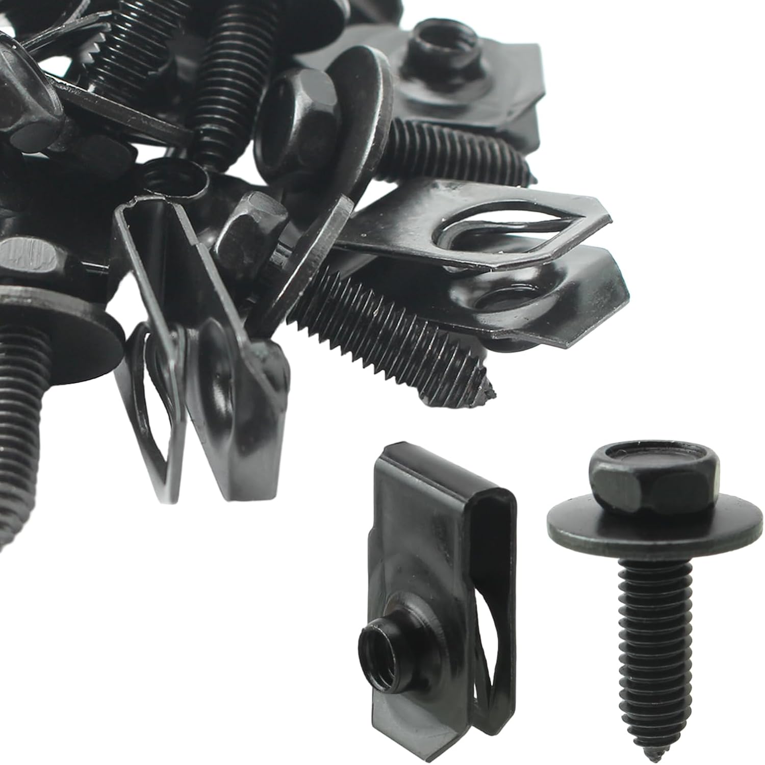 Amazon.com: Topkidame 20 Sets M6-1.0 Extruded U Nuts & Body Bolts Kits ...