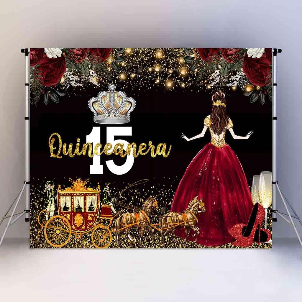 Amazon.com : Sendy 7x5ft Quinceanera 15th Backdrop for Girls Mexico ...