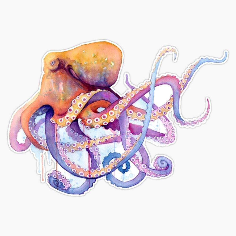 Amazon.com - Octopus Ii Vinyl Sticker Waterproof Decal Laptop Wall ...