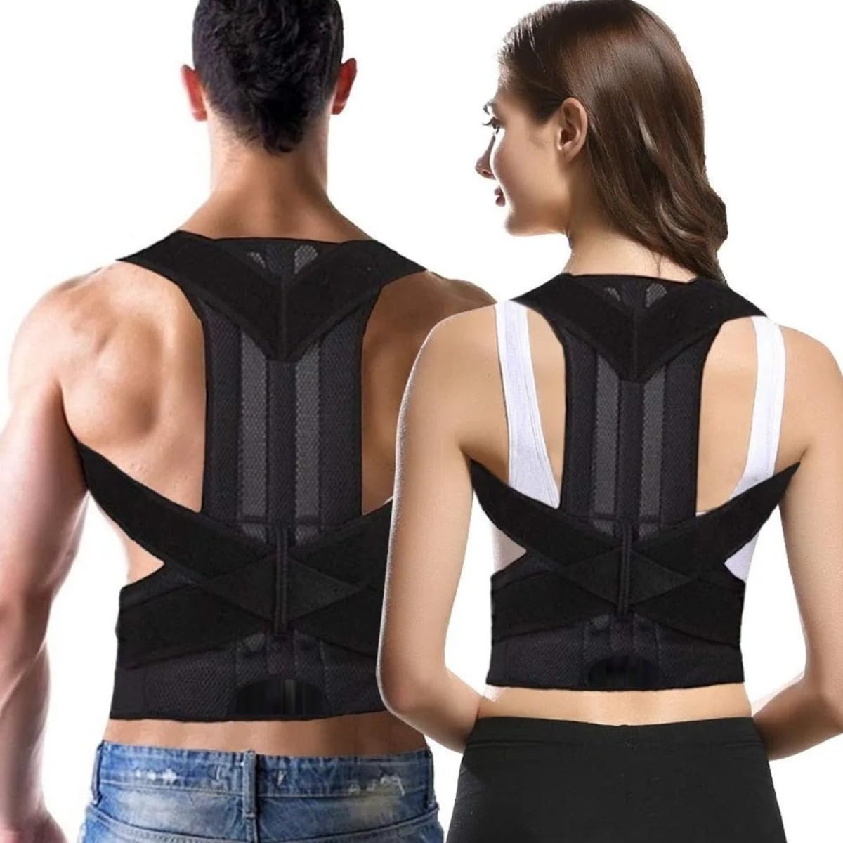 Colete Postural Corretor Lombar Indireita Costas Modelador Cinta ...