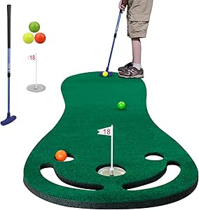 KOFULL Putting Mat Indoor Golf Putting Mat for Children With Adjustable ...