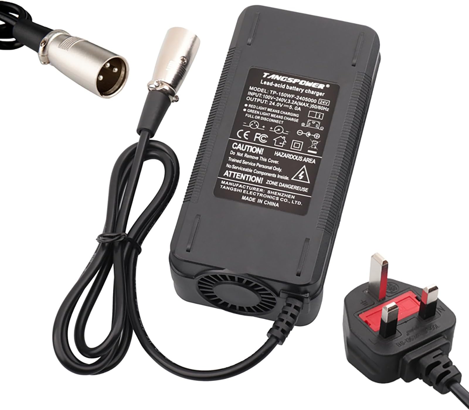 24V 5A Lead Acid Battery Charger, For Mobility Wheelchair, Electric Bike, Mobility Scooter, Golf ...