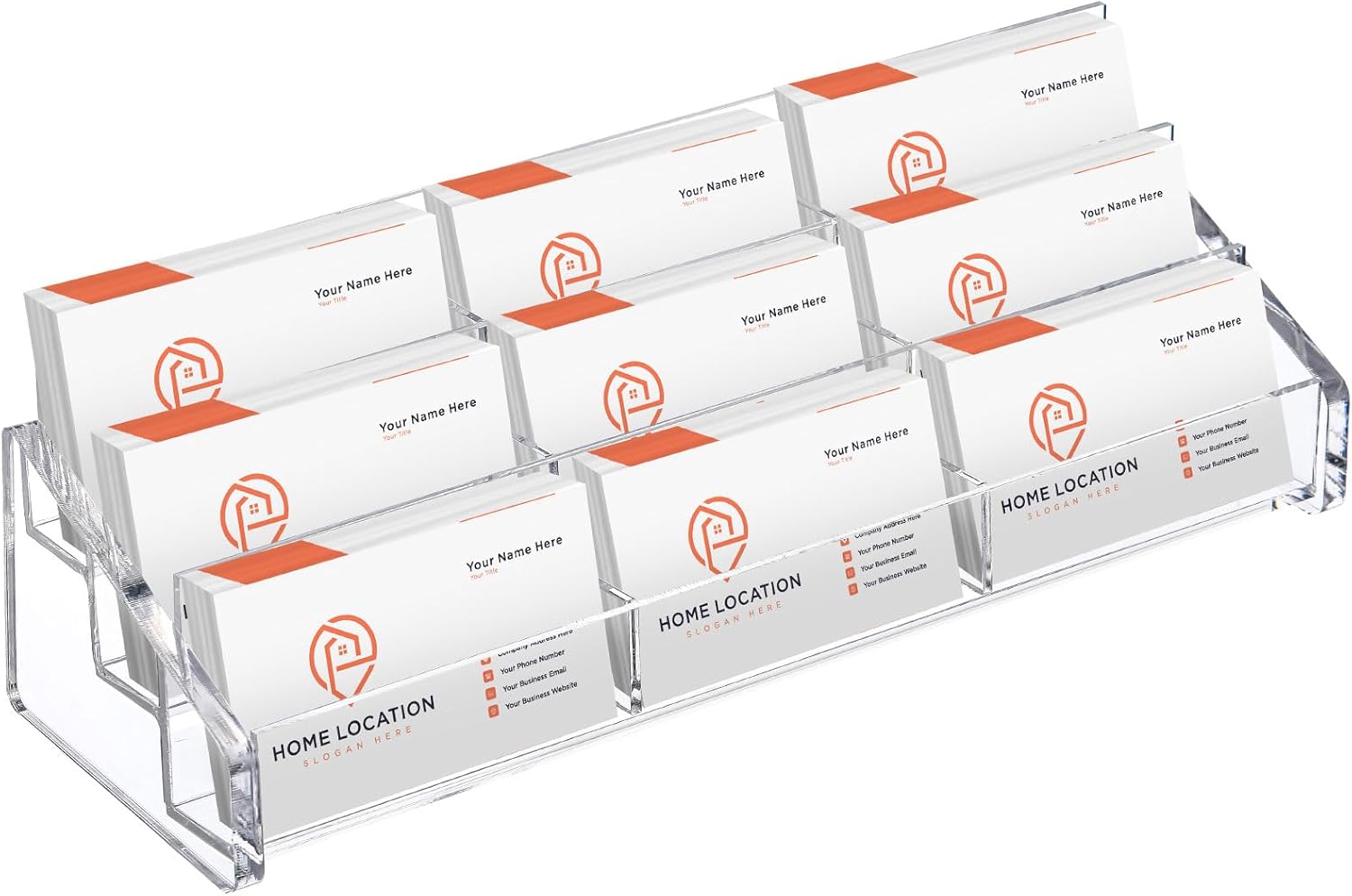 Amazon.com: Suzile Tarjetero acrílico para escritorio, 9 ranuras, 3 ...