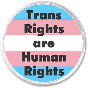 Amazon.com: Transgender Flag Trans Rights are Human Rights 3" Sew On ...