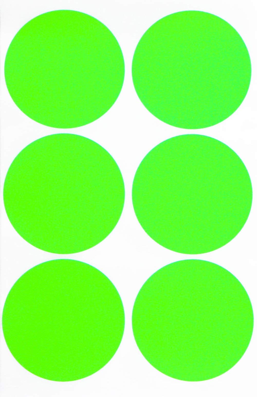 5cm Round Sticker Neon Green 50mm Coloured Label Dots for Multi-Purpose ...