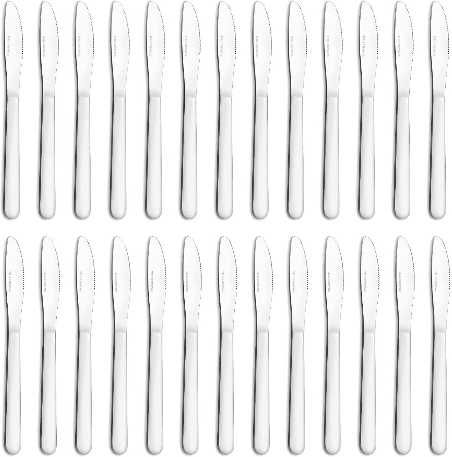 Amazon.com | Funnydin 24 Pieces Dinner Knives Set, 8.1" Inches Table ...