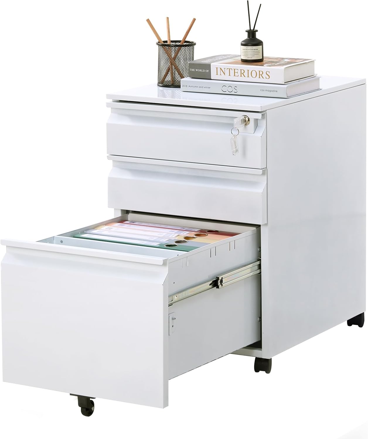 Amazon.com: Filing Cabinets for Home Office Organizer, 3 Drawer Mobile ...