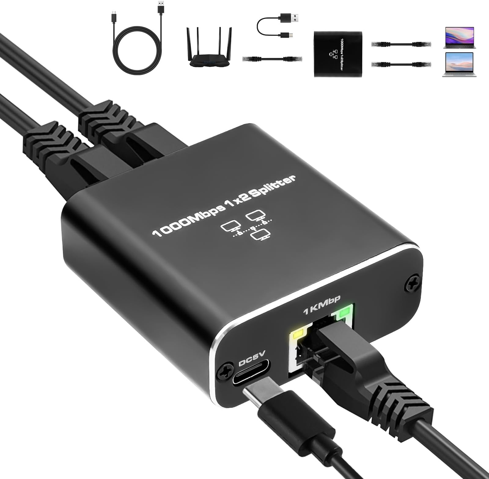 Amazon.com: Sheiaier Ethernet Extender Adapter 1 to 1 Out 6Pack ...