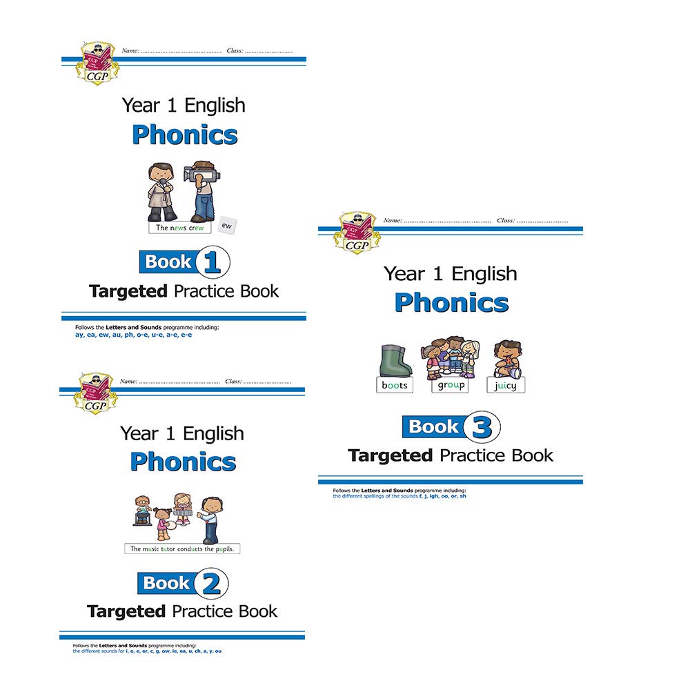 KS1 English Targeted Practice Book Phonics Year 1 Book 1-3 Collection 3 ...