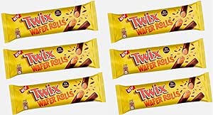 Twix Wafer Rolls 22.5g (2 x Wafers) – 6 Pack | Crispy Chocolate-Coated Wafer Sticks with Caramel ...