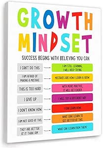 Amazon.com: YEOION Growth Mindset Wall Decor,Mental Health Wall Art ...