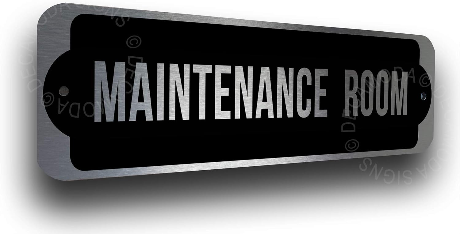 Amazon.com: Deca Moda Maintenance Room Sign, Signs for Business ...