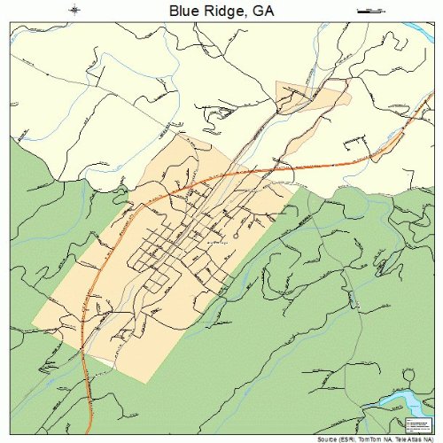 Amazon.com : Large Street & Road Map of Blue Ridge, Georgia GA ...