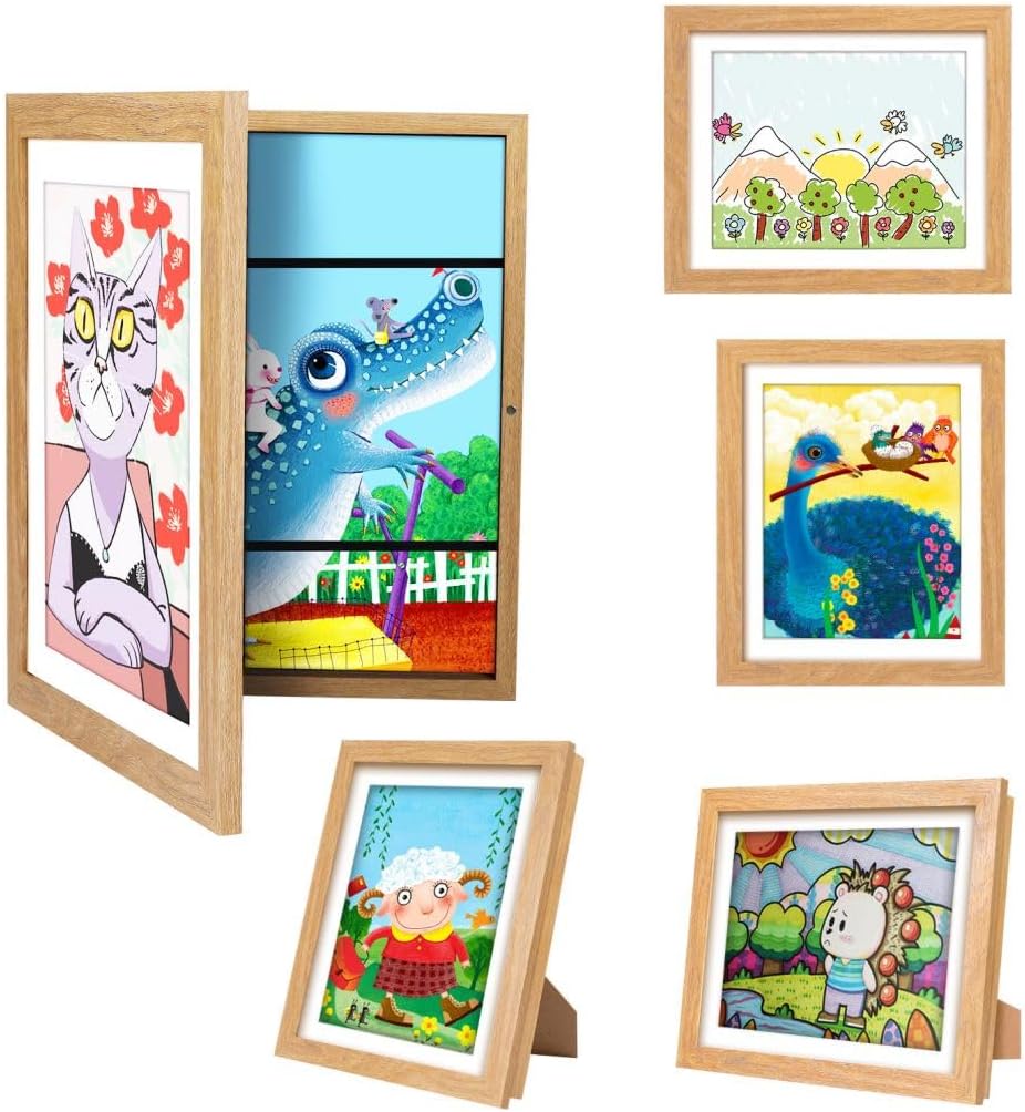 Amazon.com: 2-Pack Kids Artwork Frames Changeable 10x12.5 w Easels ...