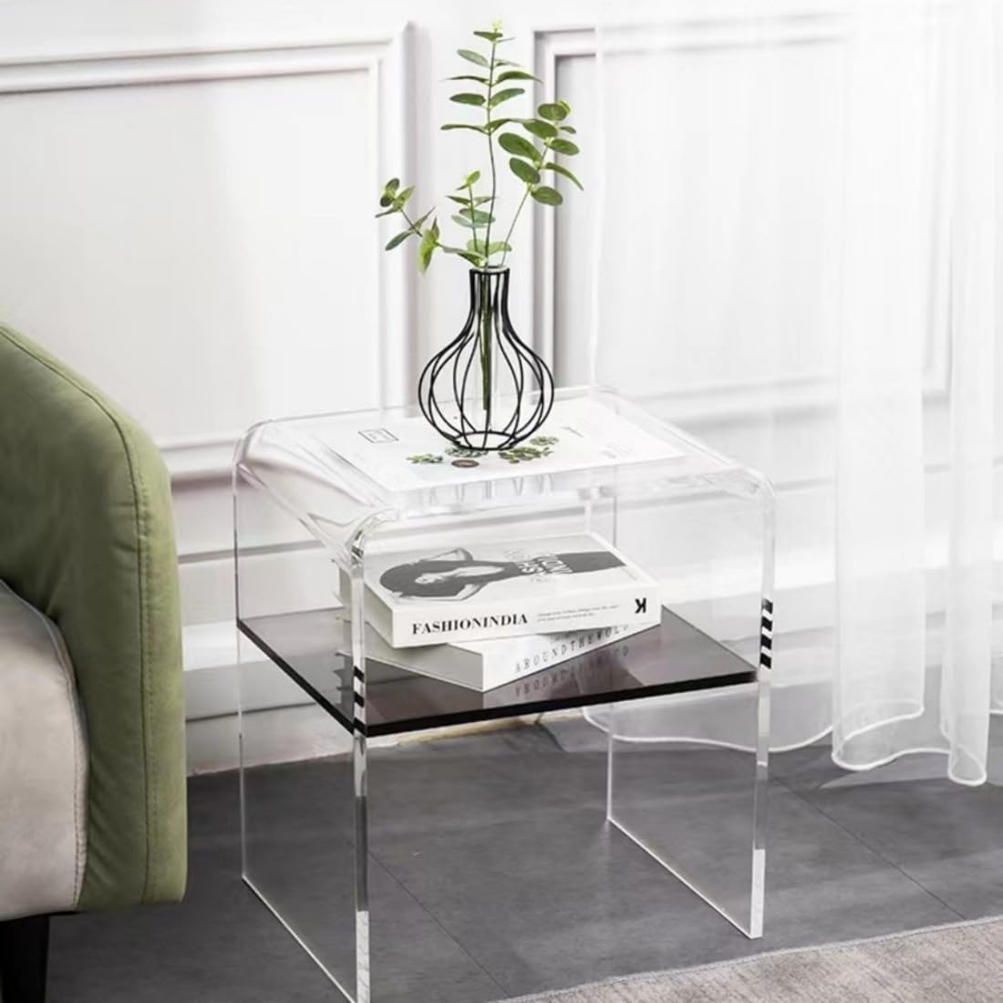 Amazon.com: Acrylic Bedside Table Side Table Modern Design Transparent ...