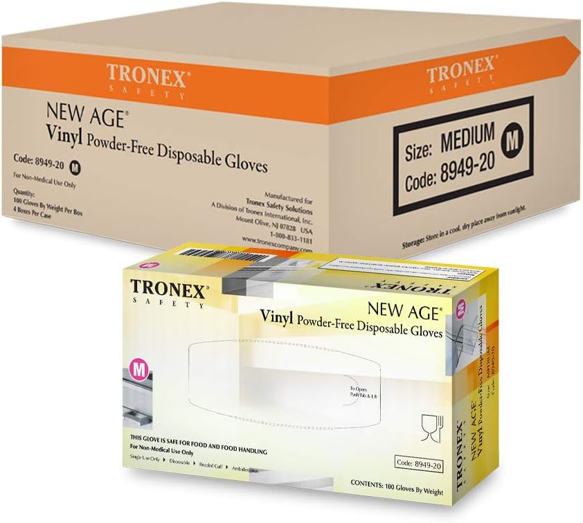 Amazon.com: TRONEX 400 Pack Vinyl Disposable Gloves, Medium, Food Prep ...