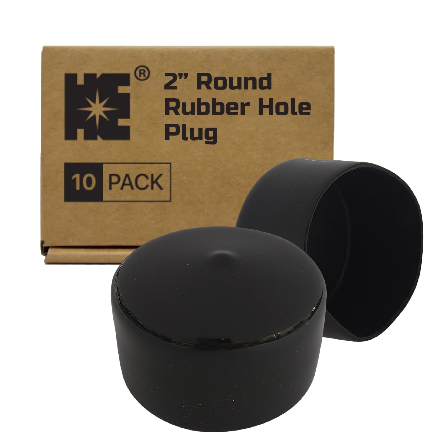 Cosmostar 2" Inch (50.8 mm) Round Rubber Hole Plugs - Durable Black End ...