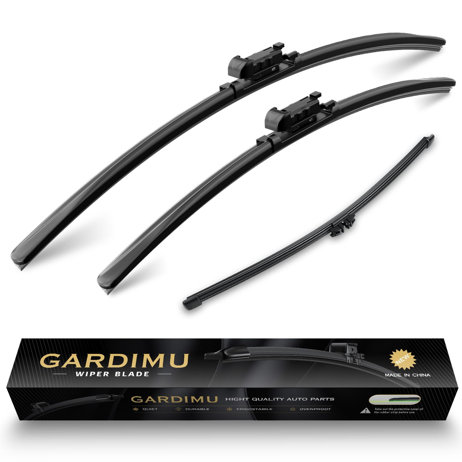 Amazon.com: GARDIMU Front and Rear Windshield Wiper Blades, 3 Pcs Front ...