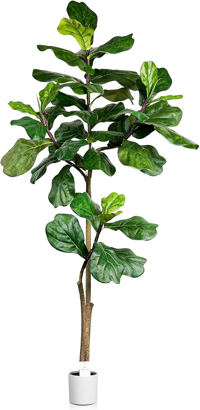 Amazon.com: Leflos Leflos Artificial Fiddle Leaf Fig Tree Indoor, 6ft ...