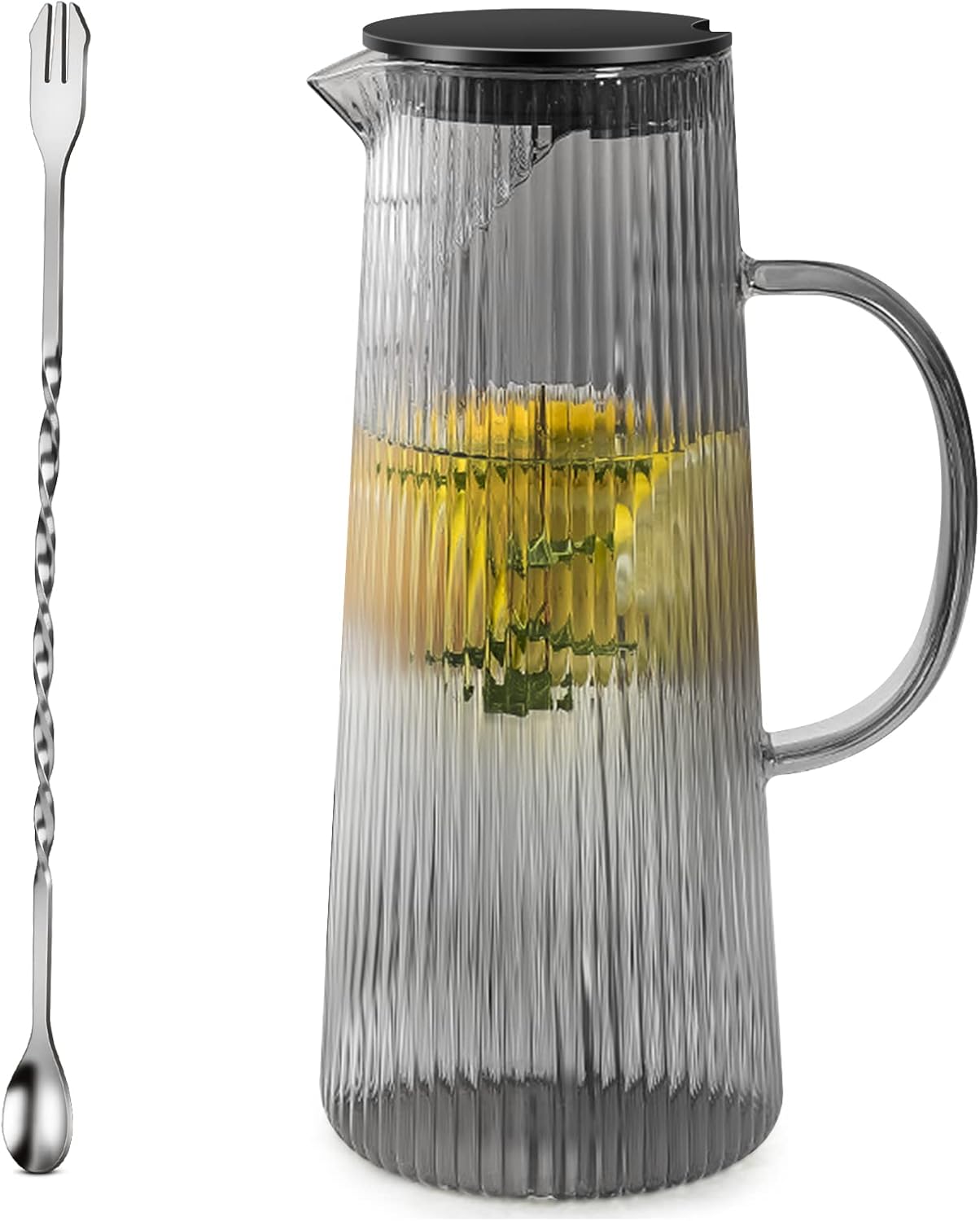 Honeueuen Water Jug, 1.3L Glass Jug, Water Jug Lid, Borosilicate Glass ...