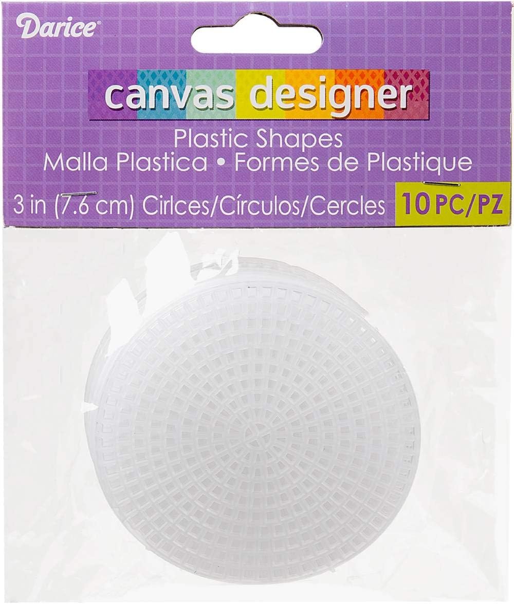 Amazon.com: Darice 10-Piece Round Plastic Canvas Shape, 3-Inch, Clear