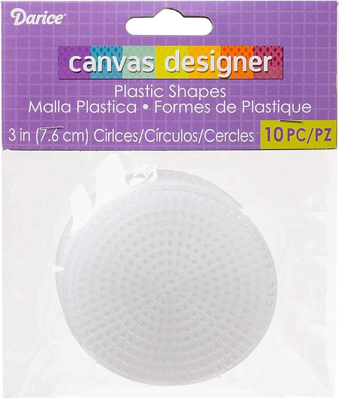 Amazon.com: Darice 10-Piece Round Plastic Canvas Shape, 3-Inch, Clear