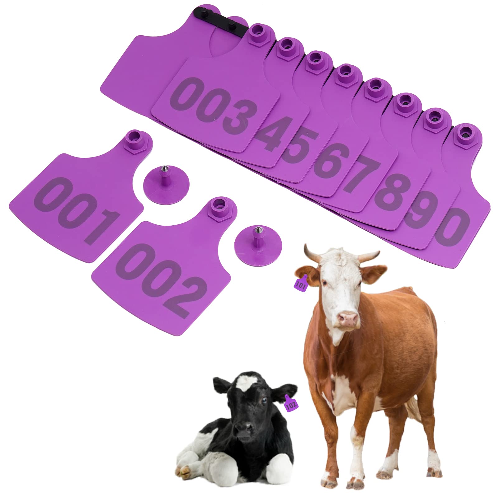 Snapklik.com : Cattle Ear Tags,100PCS Numbered Plastic Livestock Ear ...