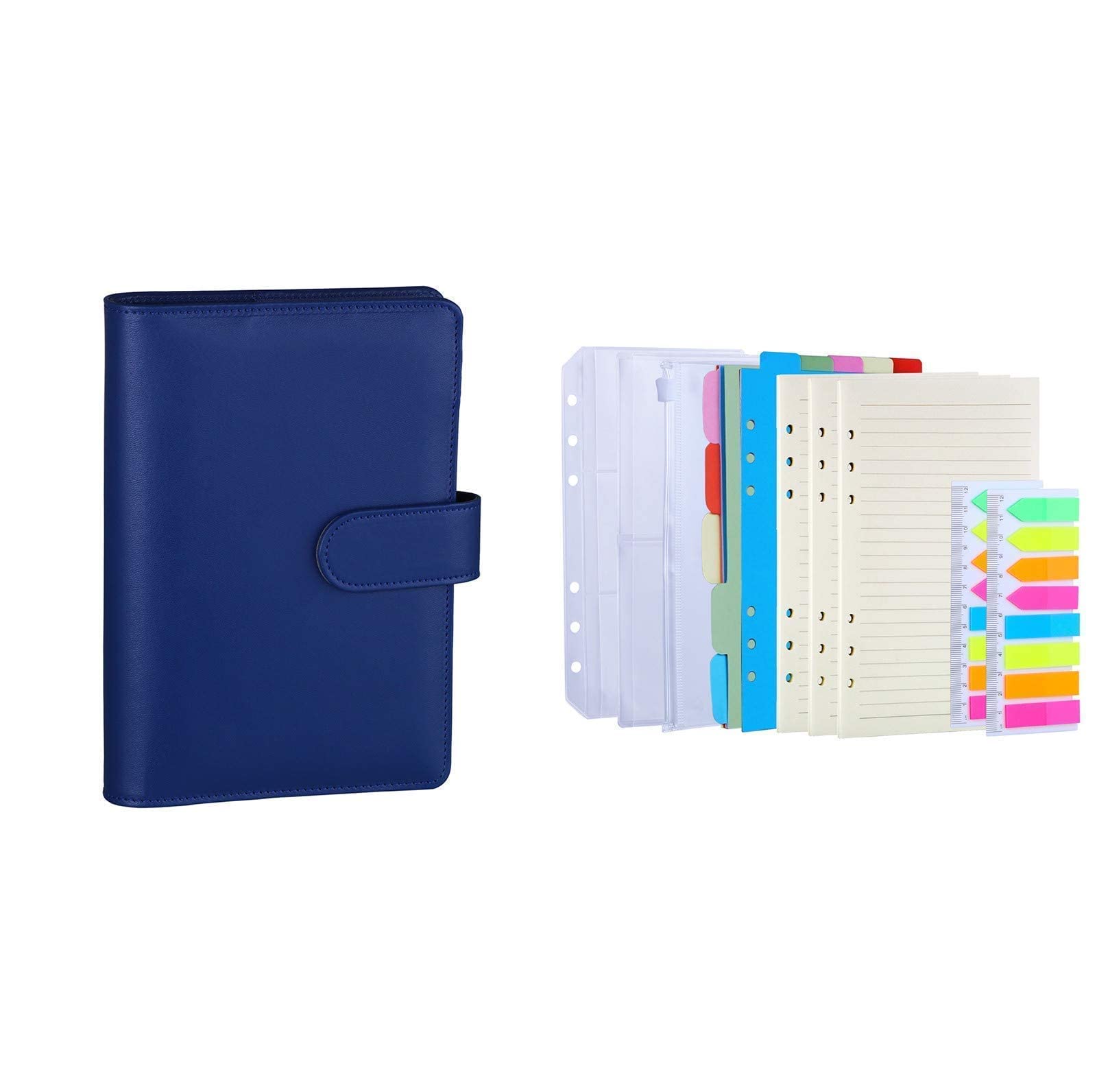 Amazon.com : Antner A6 PU Leather Notebook Binder (Navy Blue) Bundle ...