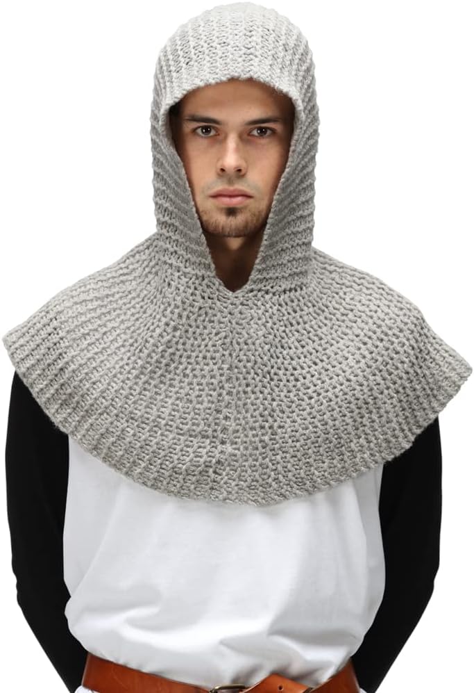 Amazon.com: Knight Hood Chainmail Coif Armor Crusader Templar Cowl ...