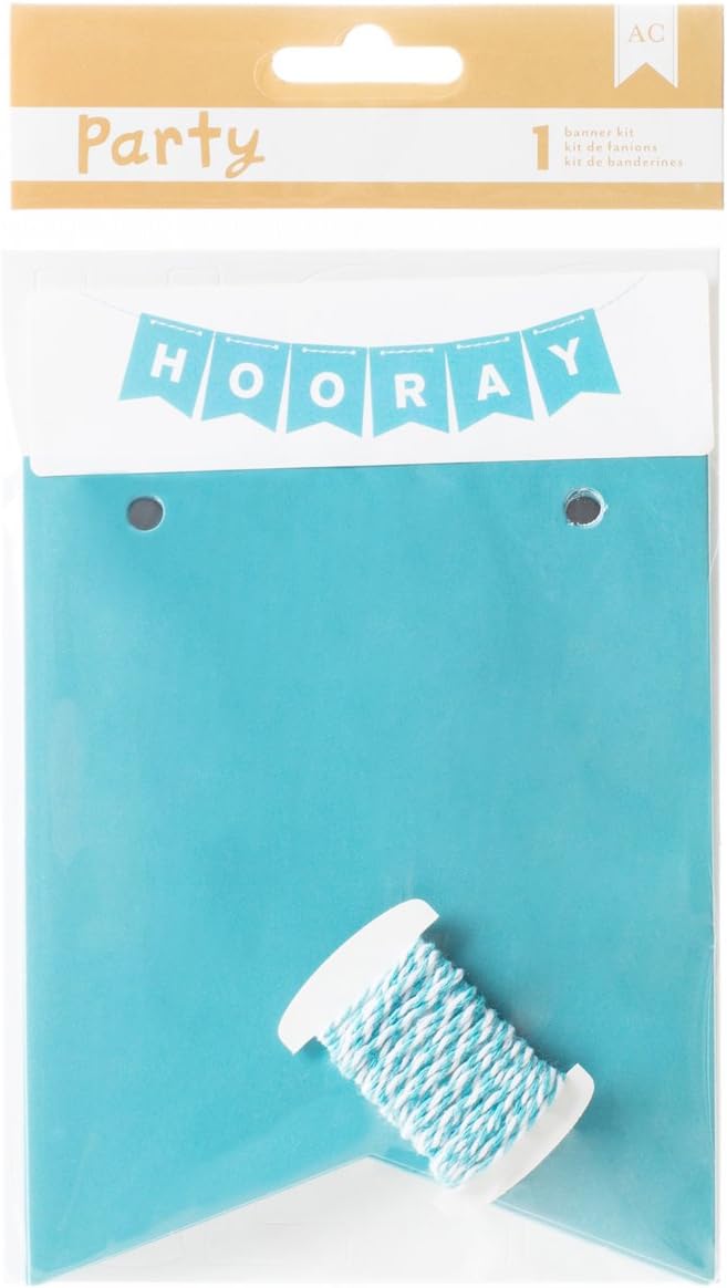 Amazon.com: American Crafts DIY Party Banner Kit, Blue and White : Home ...