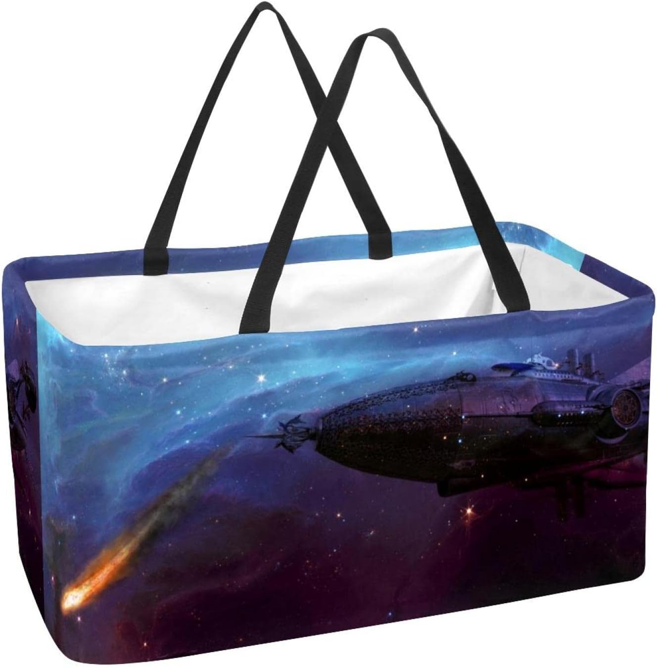 Amazon.com: Rectangular shopping basket Laundry Baskets Fabric Storage ...