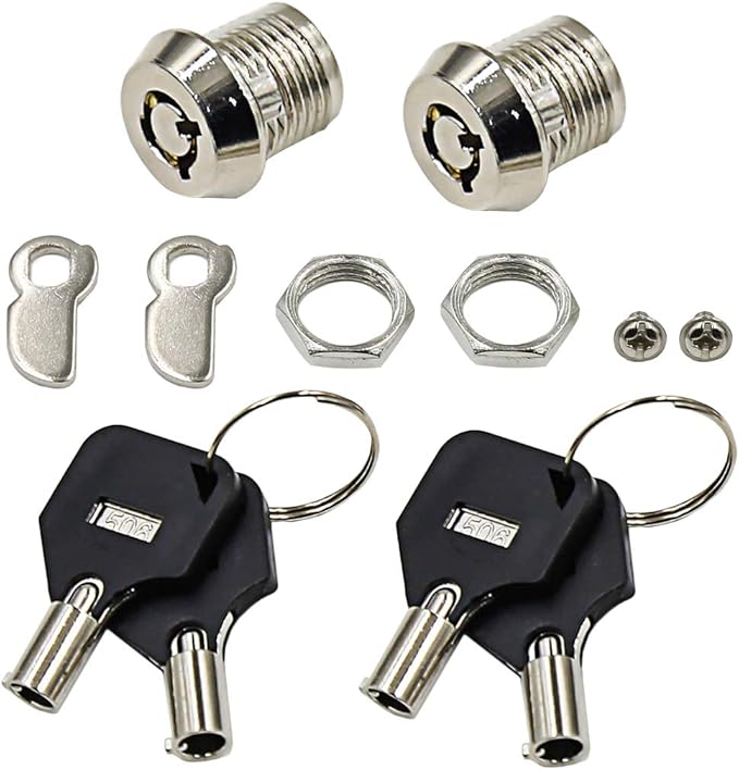 LC LICTOP Tubular Cam Cylinder Lock Chrome Finish with 2 Keys Security ...
