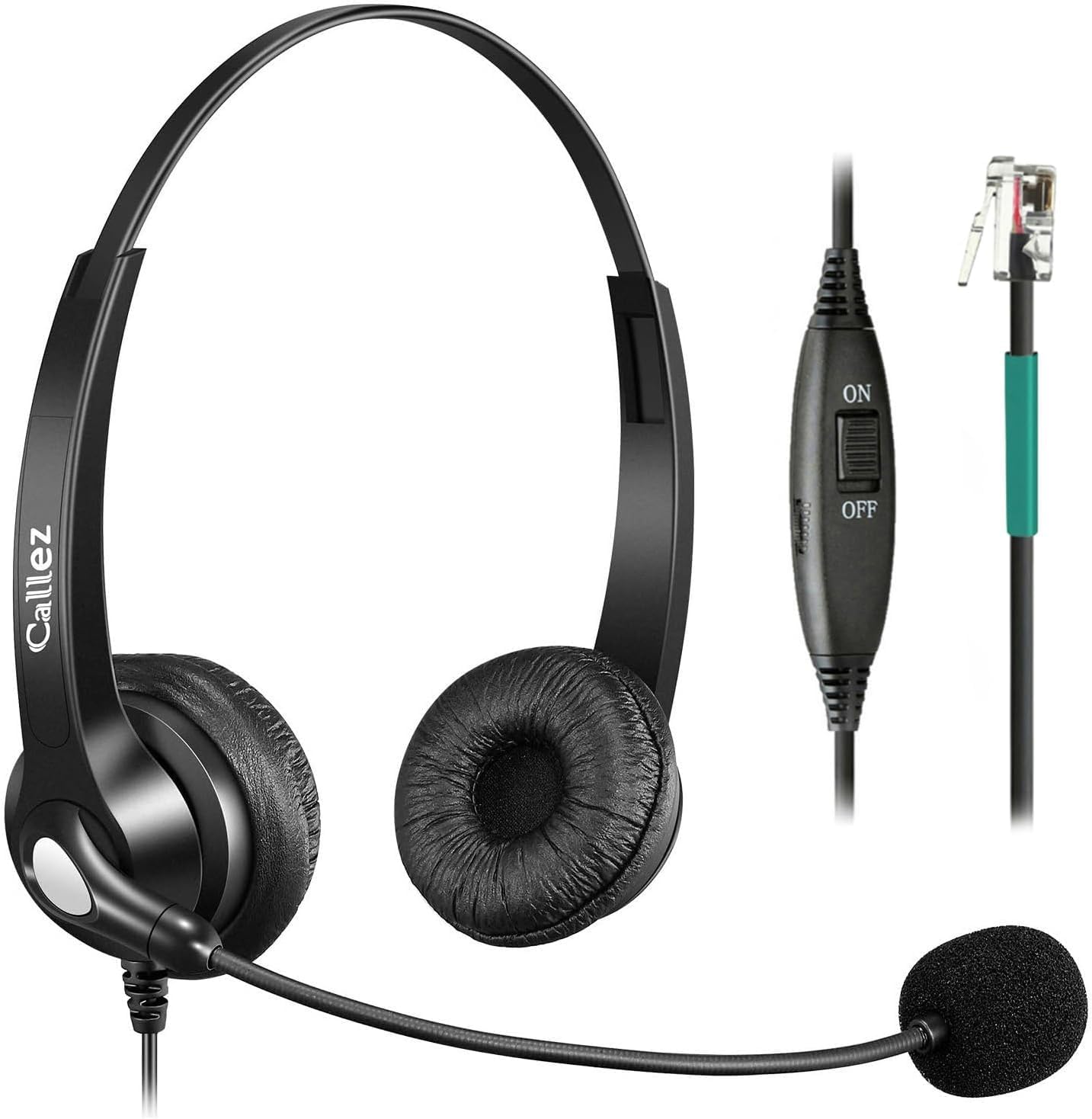 RJ9 Telephone Headset for Landline Phones Corded Phone Headset with ...