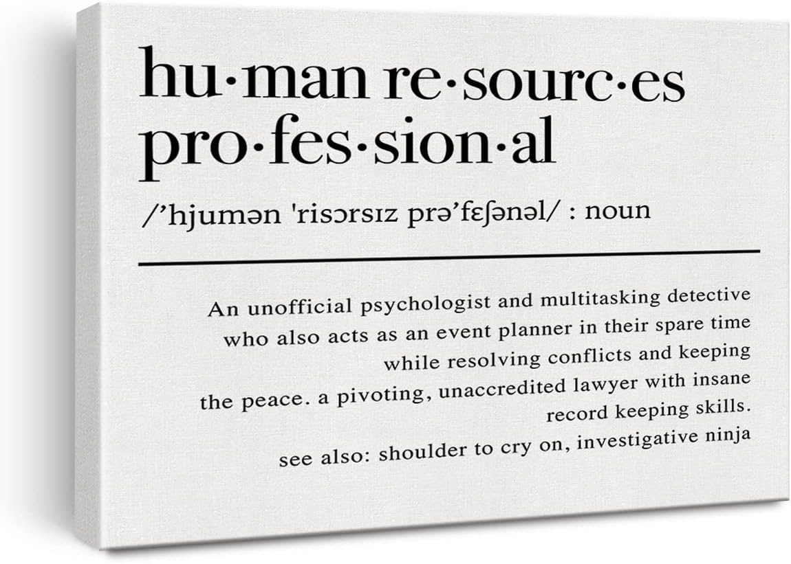 Amazon.com: Funny HR Wall Art Canvas Print Inspirational Human ...