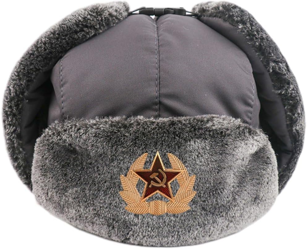 Amazon.com: Luxylei Unisex Winter Bomber Hats, Warm Trapper Hat Ear ...