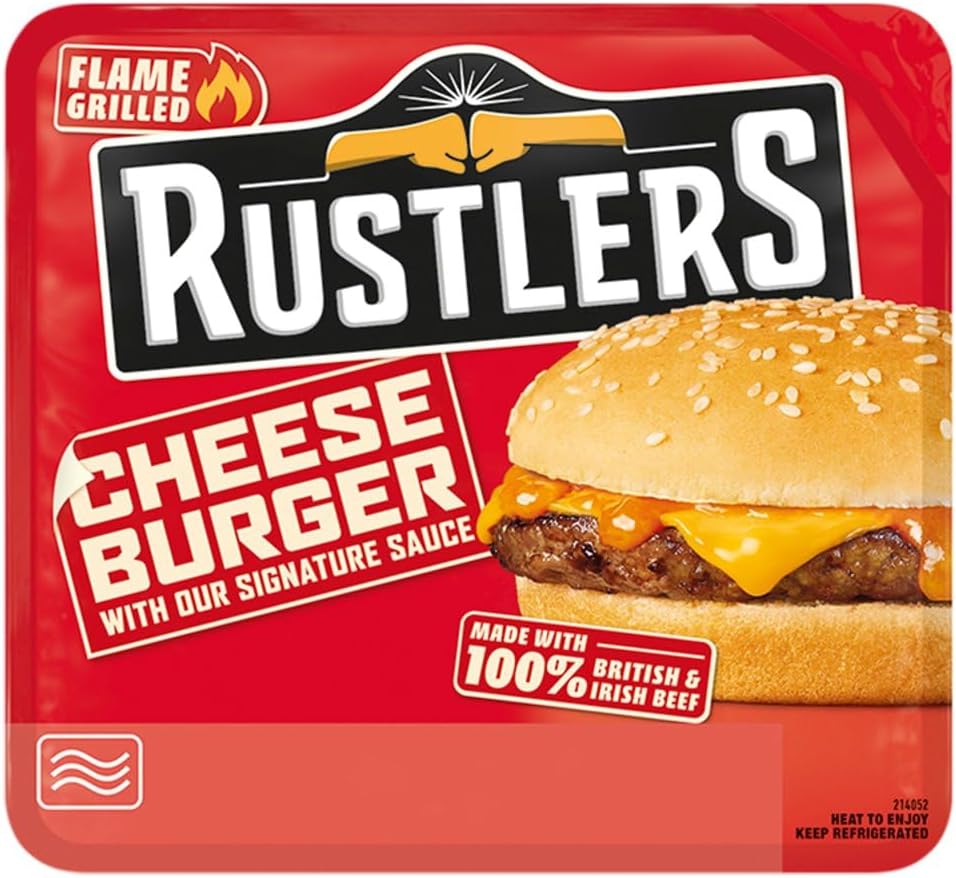 Rustlers Flame Grilled Cheese Burger 132g × Pack of 1 : Amazon.co.uk ...