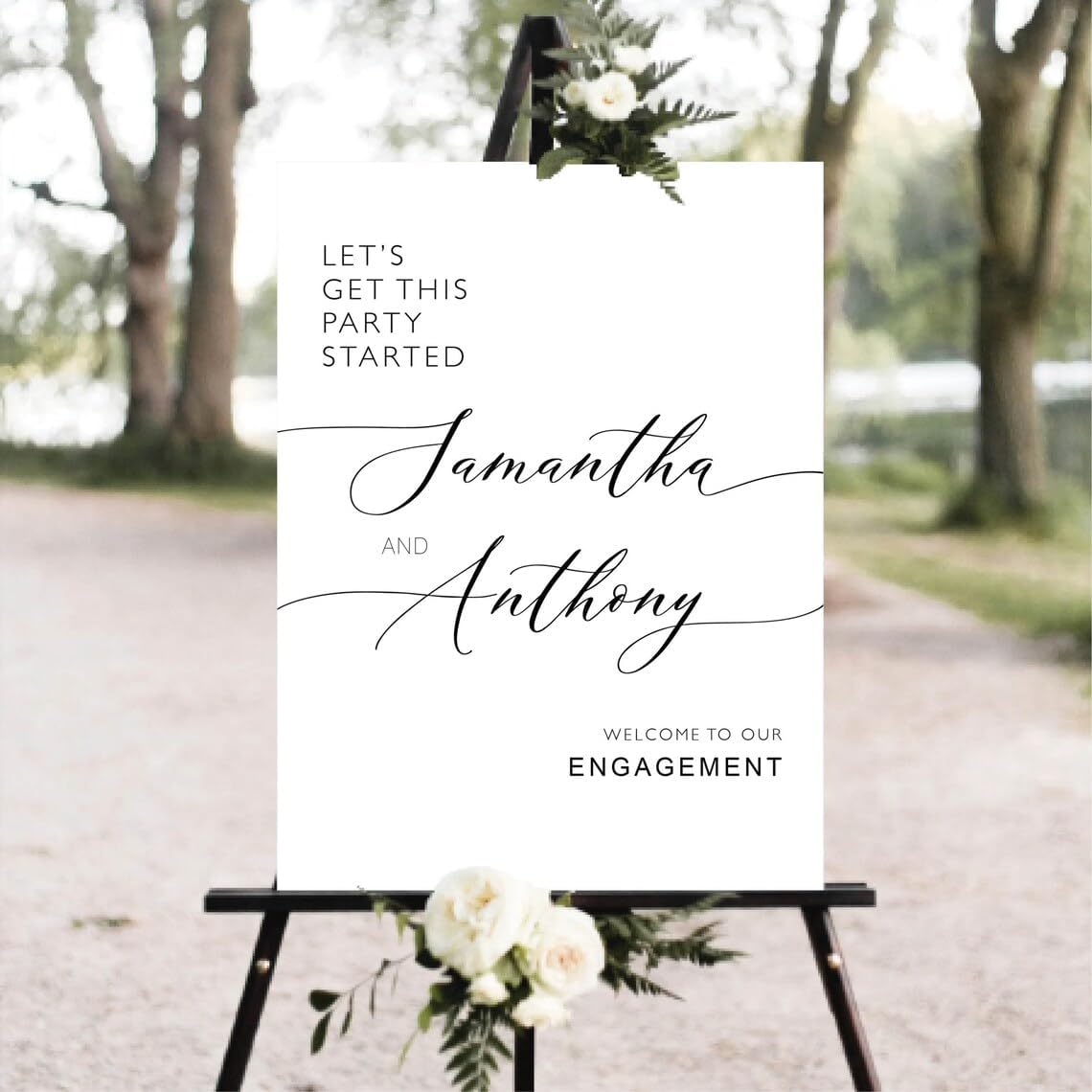 Amazon.com: Personalized Engagement Welcome Sign, Engagement Party Sign ...