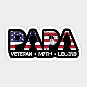 Amazon.com - Papa Veterans Myth Legend Us Flag Sticker Vinyl Decal ...