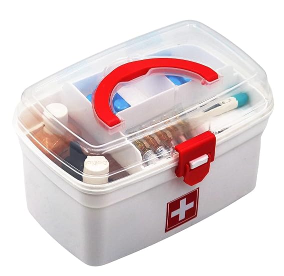 MARKWELL Plastic Rectangular Medicine Box, Medical First Aid Multi ...