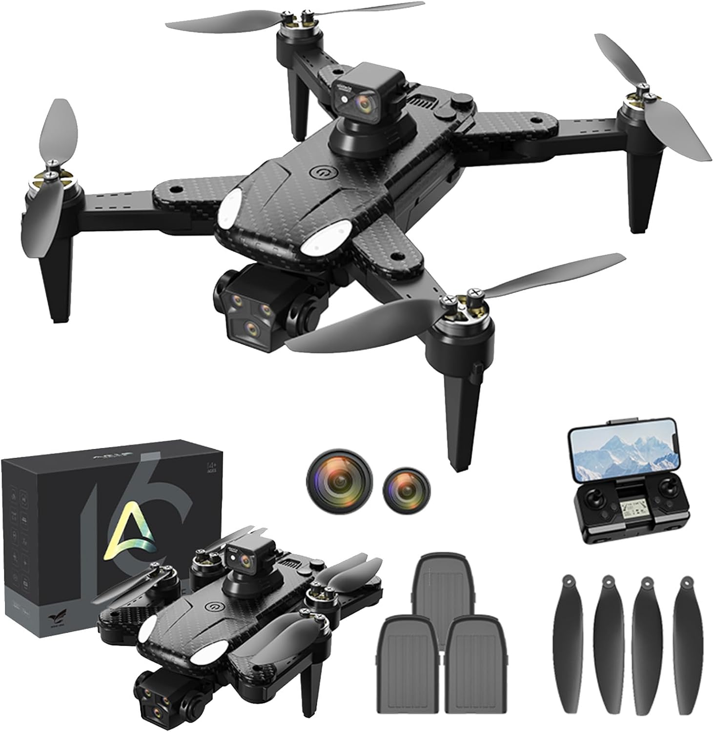 Amazon.com: Drone with 8K HD with Brushless Motor, GPS FPV Drones, Foldable RC Quadcopter Toys ...