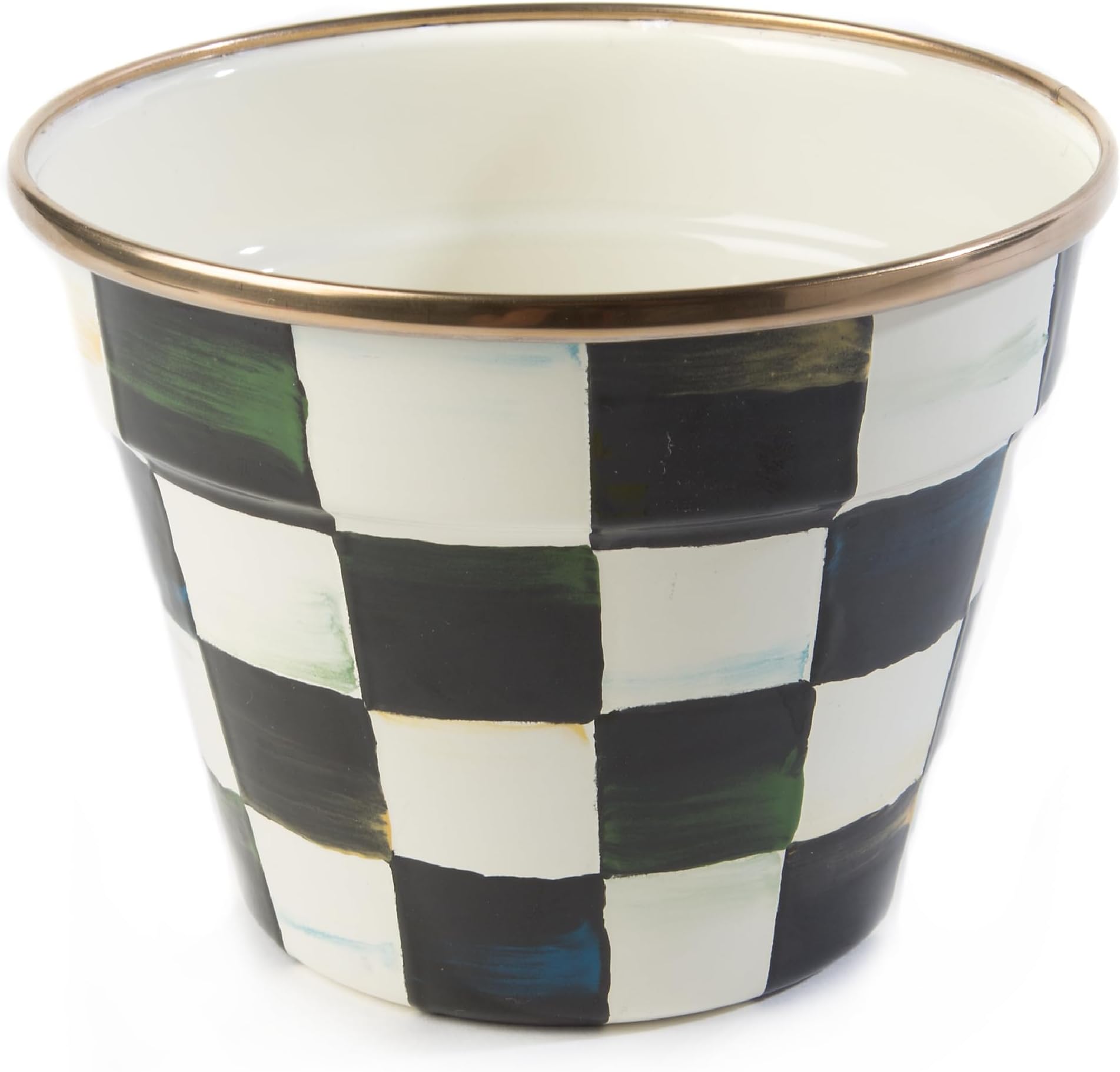 Amazon.com : MacKenzie-Childs Courtly Check Enamel Pot : Patio, Lawn ...