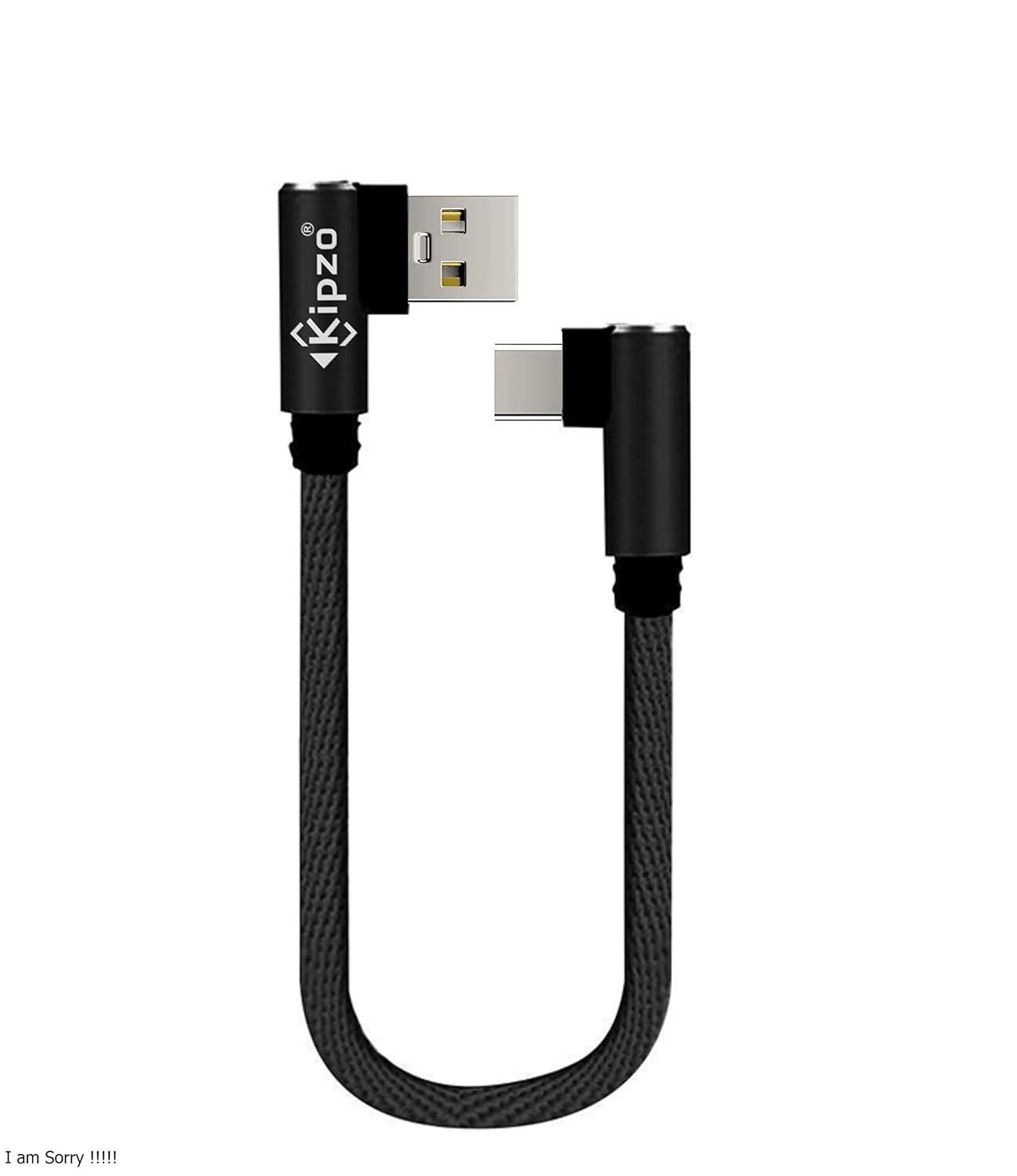 KIPZO® Strong Black l shape 90 degree Short Usb Cable type C Cable Fast ...