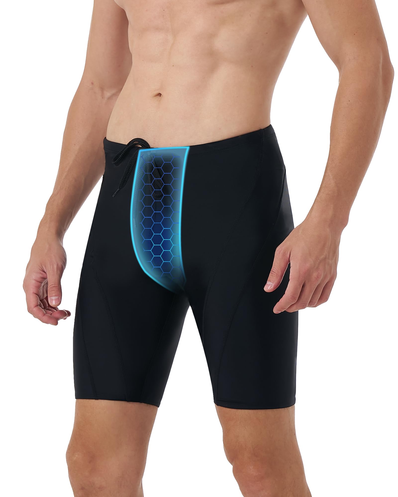 Snapklik.com : Swim Jammers For Men UPF 50+ Solid Swimming Swimsuit ...