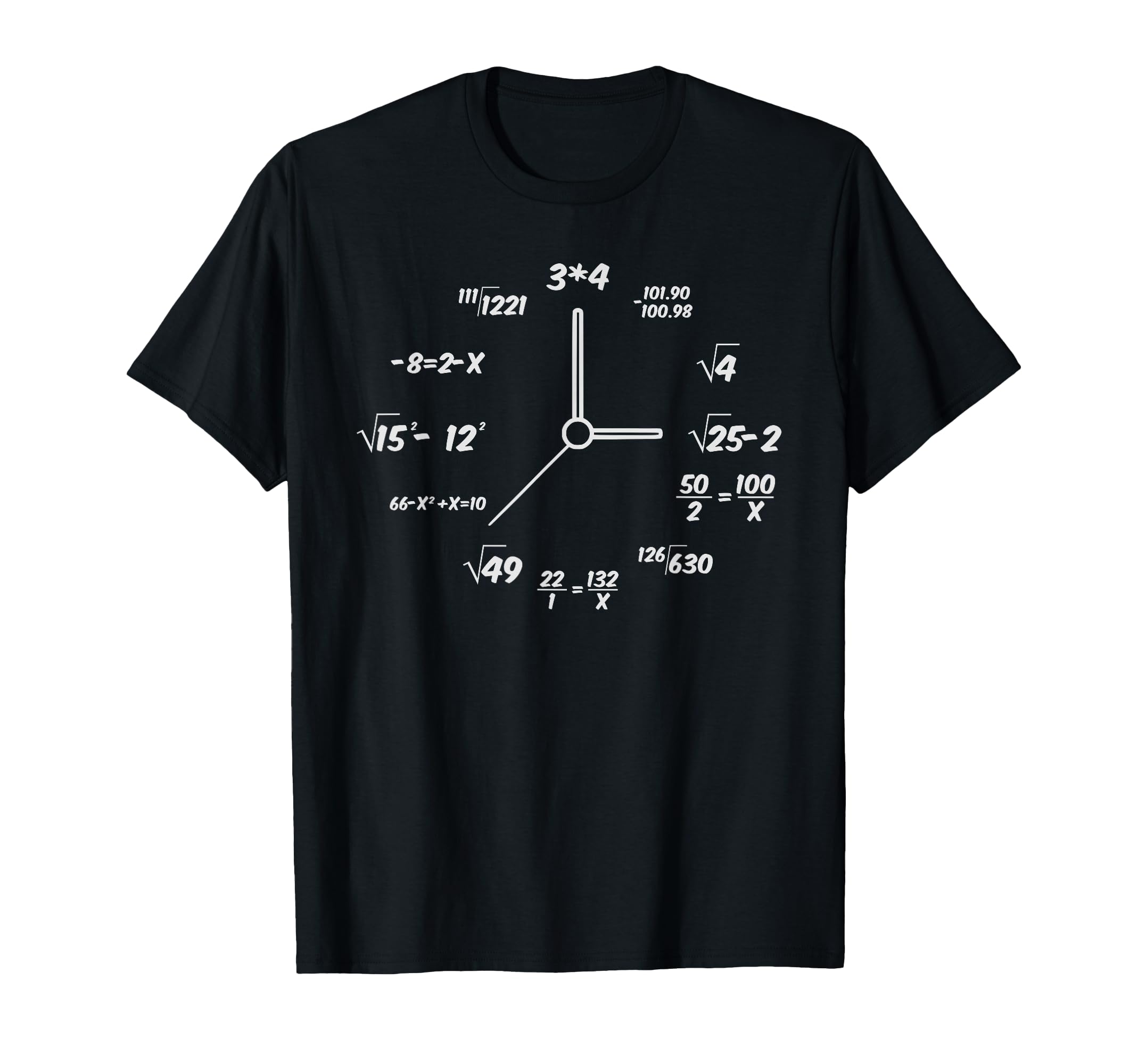 Amazon.com: Creative Clock Math Time Men s T-shirt T-Shirt : Clothing ...