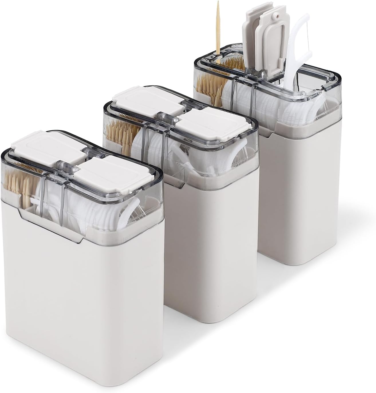 Realand 2 in 1 Toothpick & Floss Pick Holder, 3Pcs Toothpick Dispenser ...