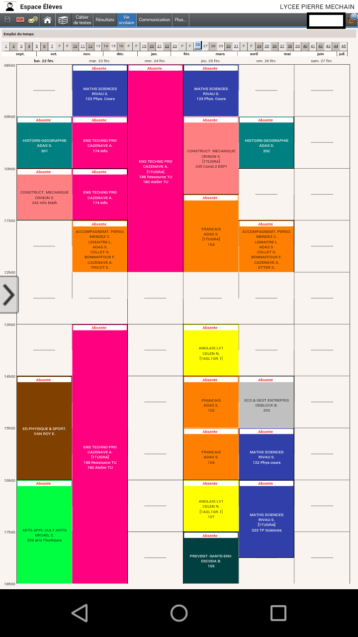 Pronote ENT LEO LP Pierre Mechain - Application sur Amazon Appstore