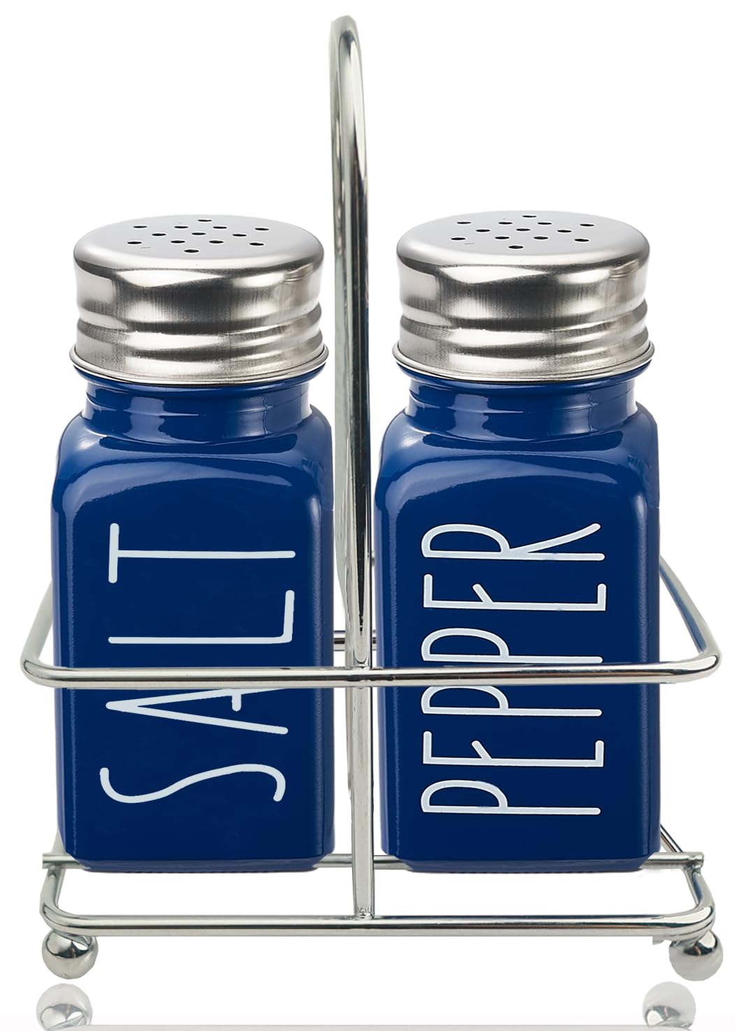 Blue Glass Salt And Pepper Shakers